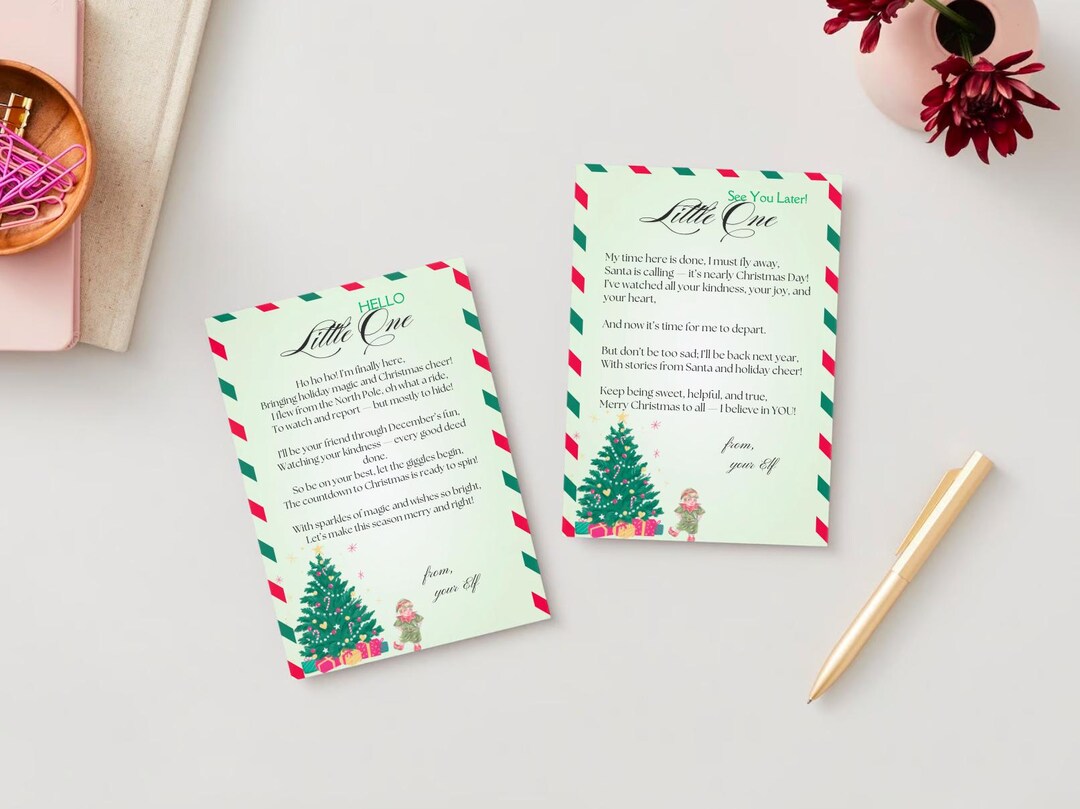 Elf on the Shelf Hello & Goodbye Letters- Digital Download ...