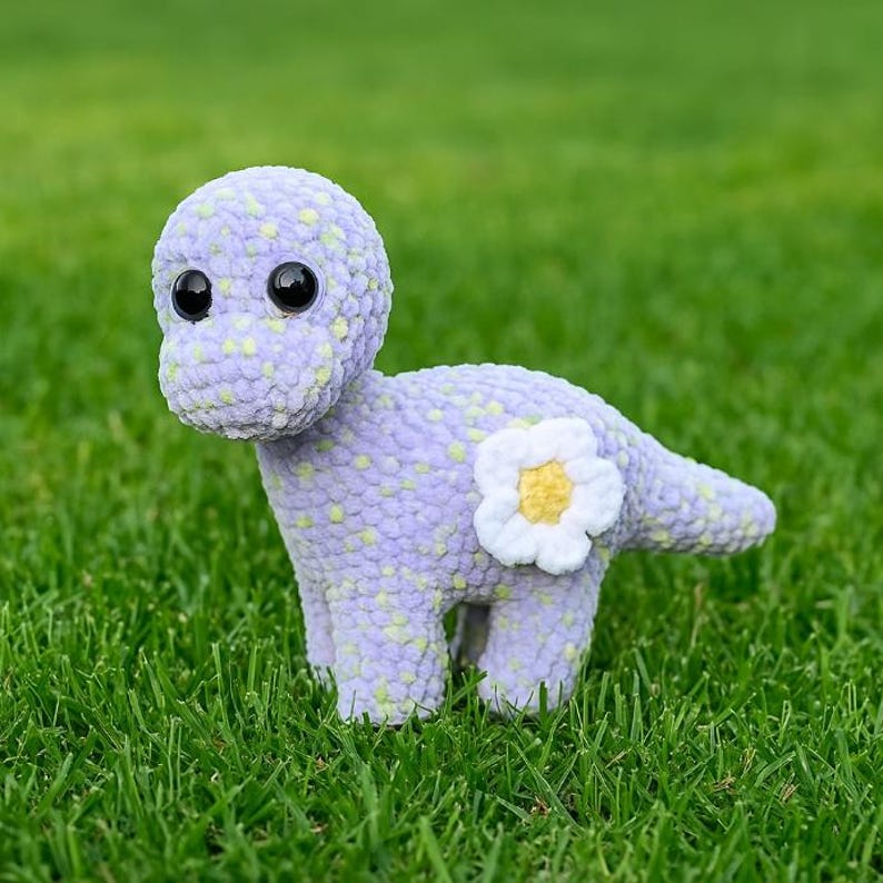 Brontosaurus Crochet Pattern PDF, No Sew Dinosaur Amigurumi Toy, Easy ...
