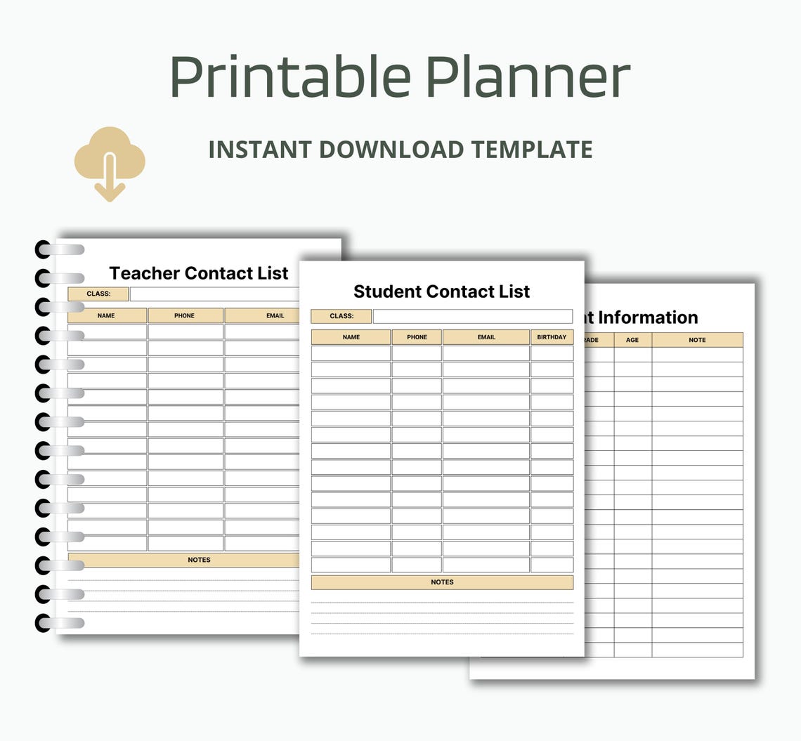 Printable Student Planner Bundle, Study Planner Bundle, Academic ...