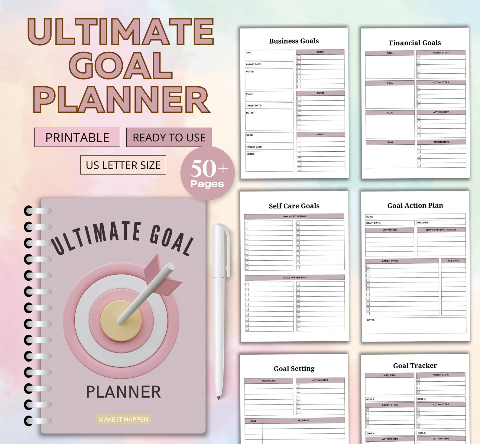 Ultimate Goal Planner, Daily Weekly Monthly Yearly Quarterly, Long Term ...