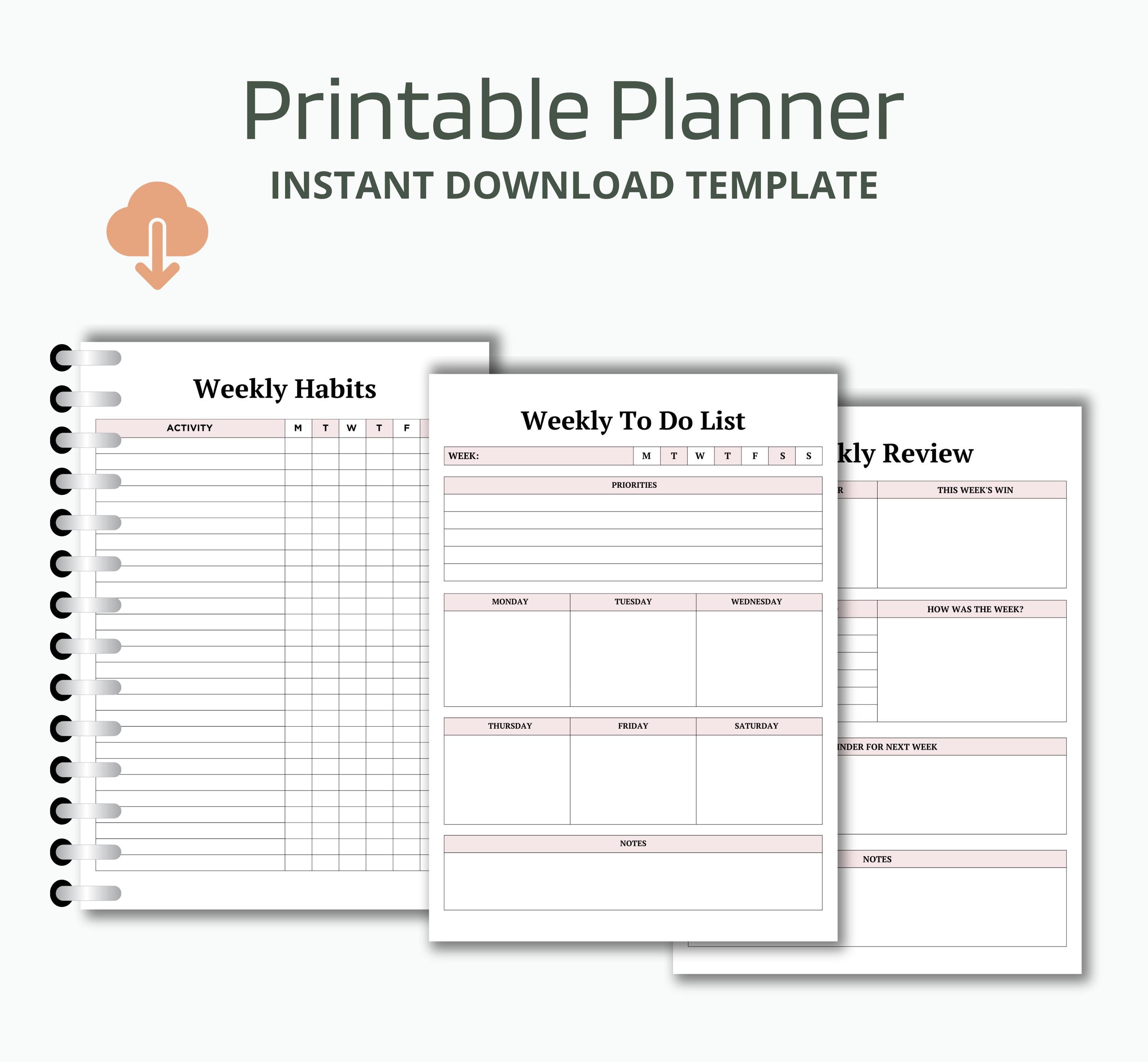 2025 Productivity Planner Printable, Ultimate Life Organizer, Daily ...