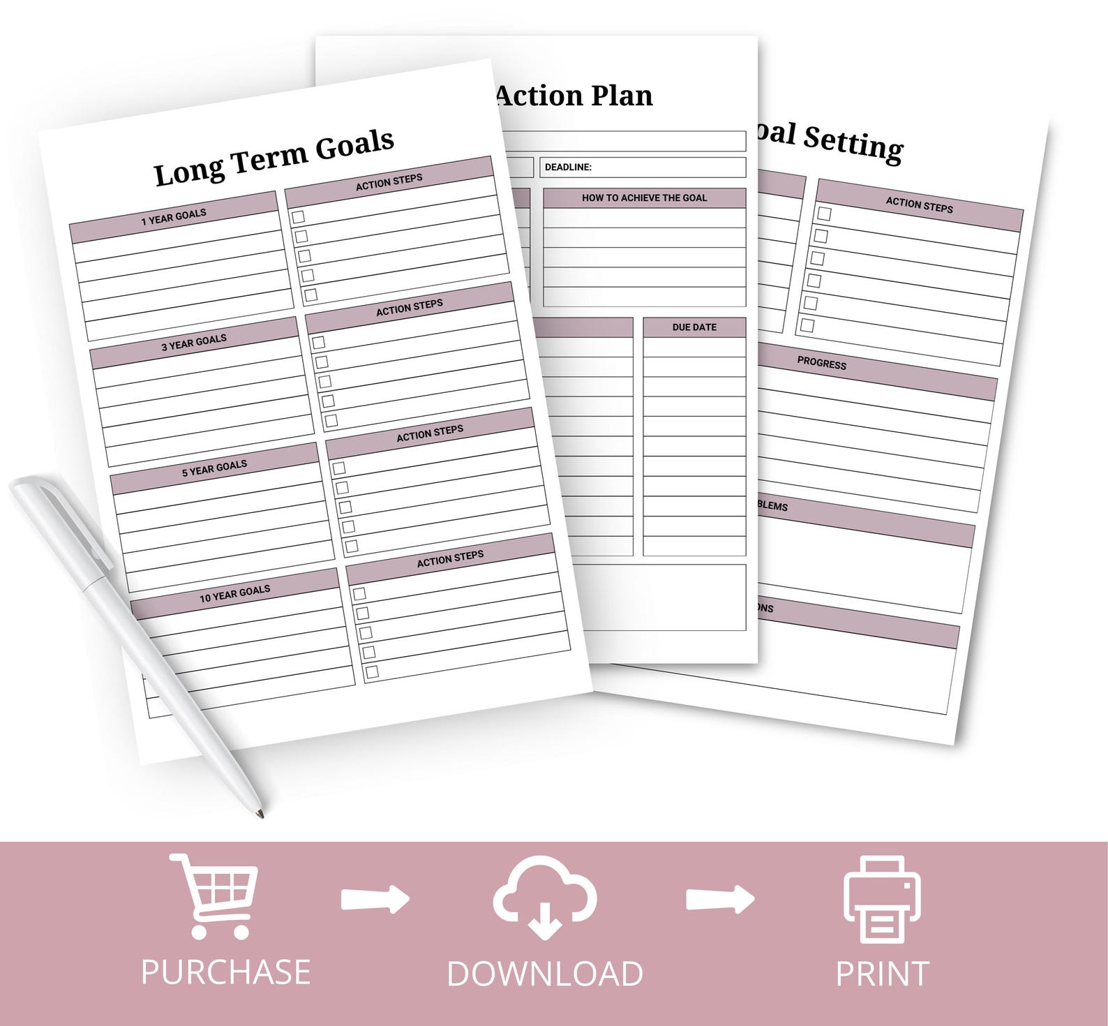 Ultimate Goal Planner, Daily Weekly Monthly Yearly Quarterly, Long Term ...