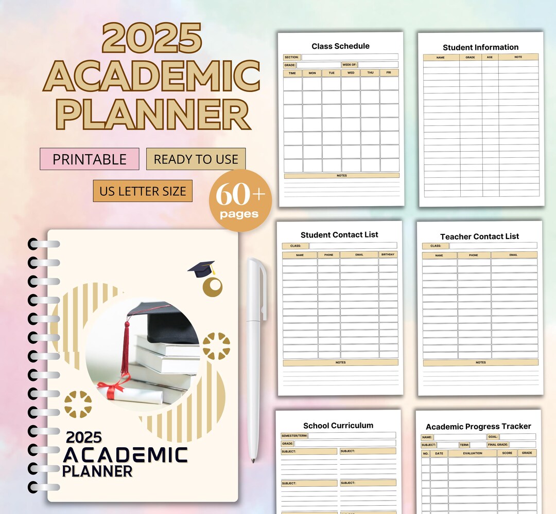 Printable Student Planner Bundle, Study Planner Bundle, Academic ...