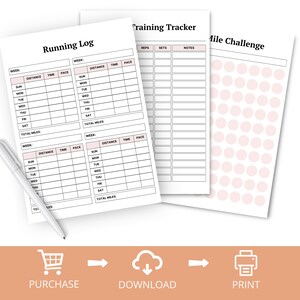 Printable Fitness & Meal Planner, Minimalist Wellness Journal, Workout ...