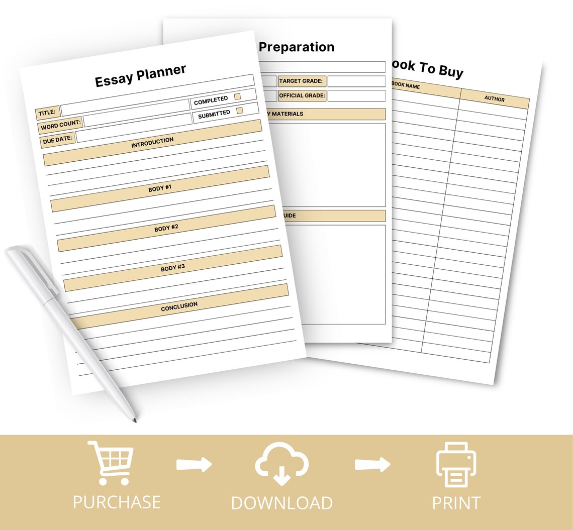 Printable Student Planner Bundle, Study Planner Bundle, Academic ...