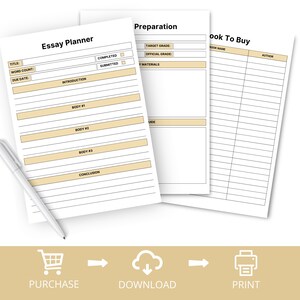 Printable Student Planner Bundle, Study Planner Bundle, Academic ...