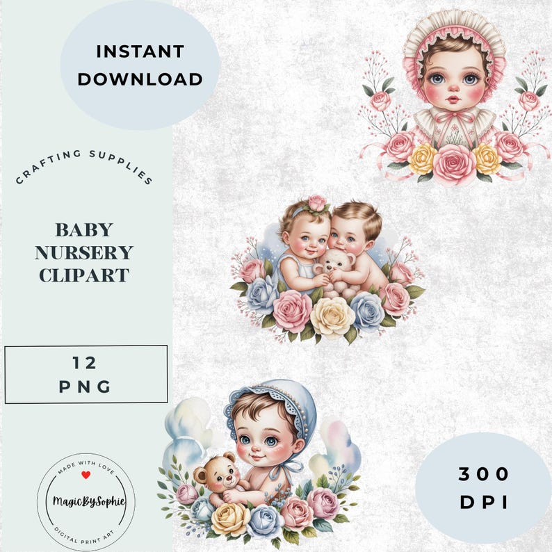 Watercolor Nursery Clipart, Cute Babies Graphics,png Transparent ...