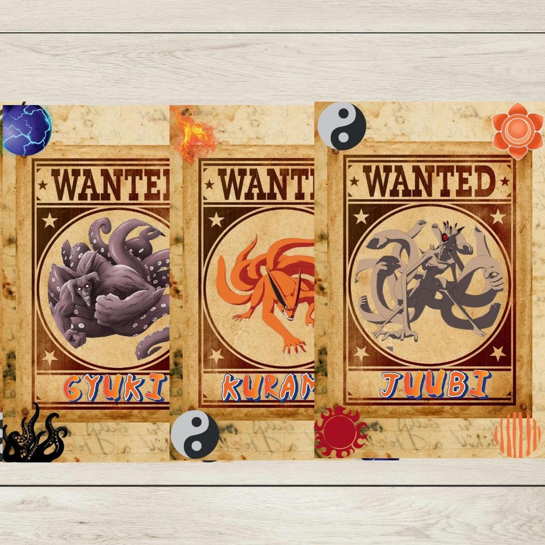 Naruto Tailed Beasts Junk Journal Kit, Printable Anime Pages, Digital ...