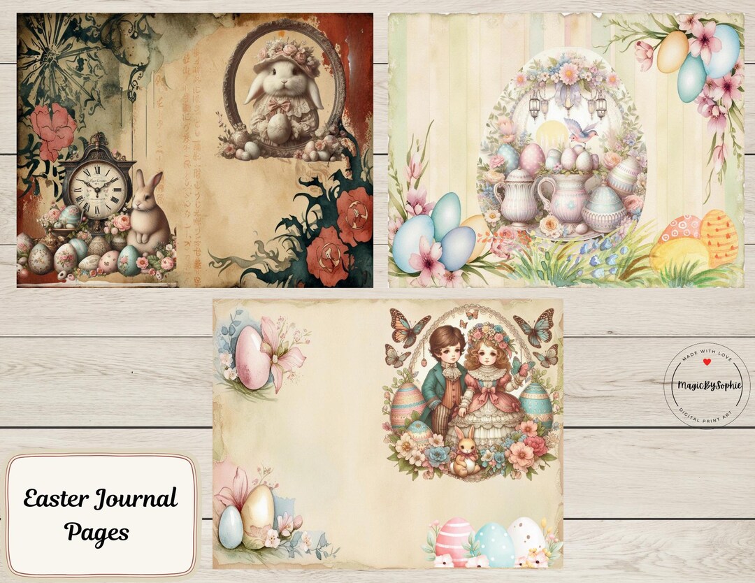 Easter Junk Journal Kit, Easter Ephemera,easter Clipart,printable Junk ...
