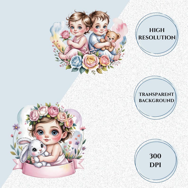Watercolor Nursery Clipart, Cute Babies Graphics,png Transparent ...
