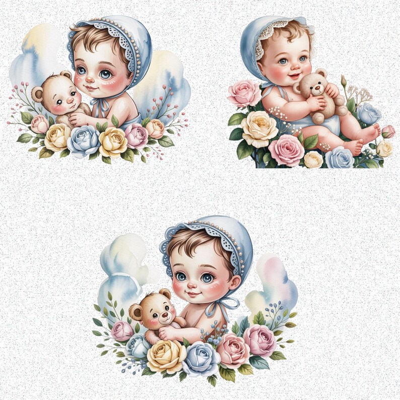 Watercolor Nursery Clipart, Cute Babies Graphics,png Transparent ...