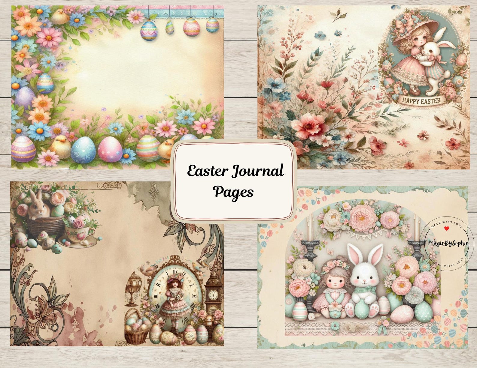 Easter Junk Journal Kit, Easter Ephemera,easter Clipart,printable Junk ...