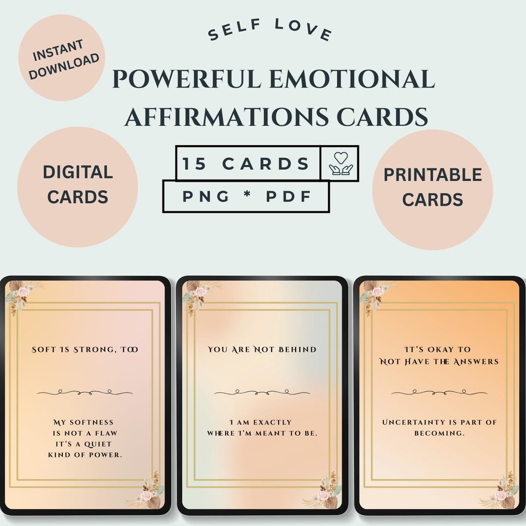 Printable Affirmations Cards Digital Download – Motivational Quotes ...