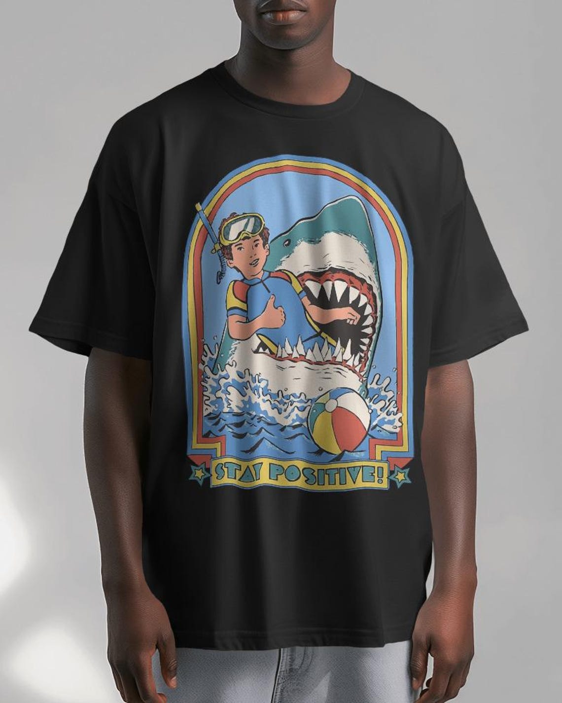 Stay Positive Shark Shirt - Funny Unisex Tees, Sweatshirts or Hoodies ...