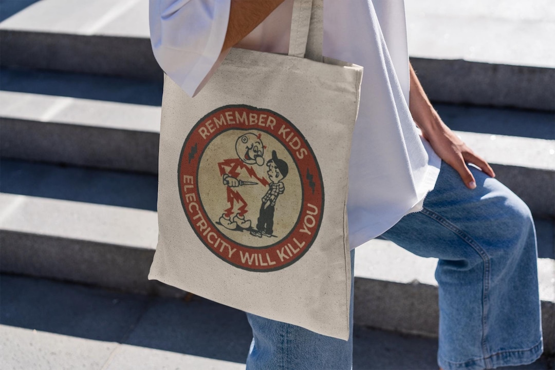 Reddy Kilowatt Tote Bag: Remember Kids Electricity Will Kill You ...
