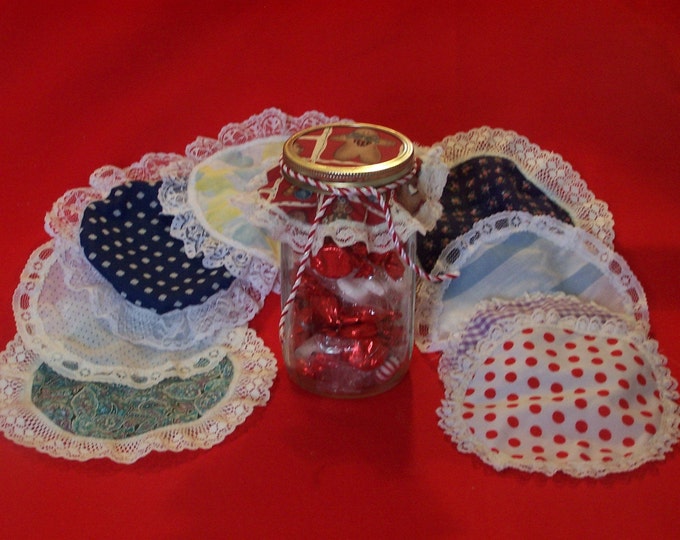 12 Green Gingham Jam Jar Covers, Cloth Toppers Fabric for Mason Jars ...