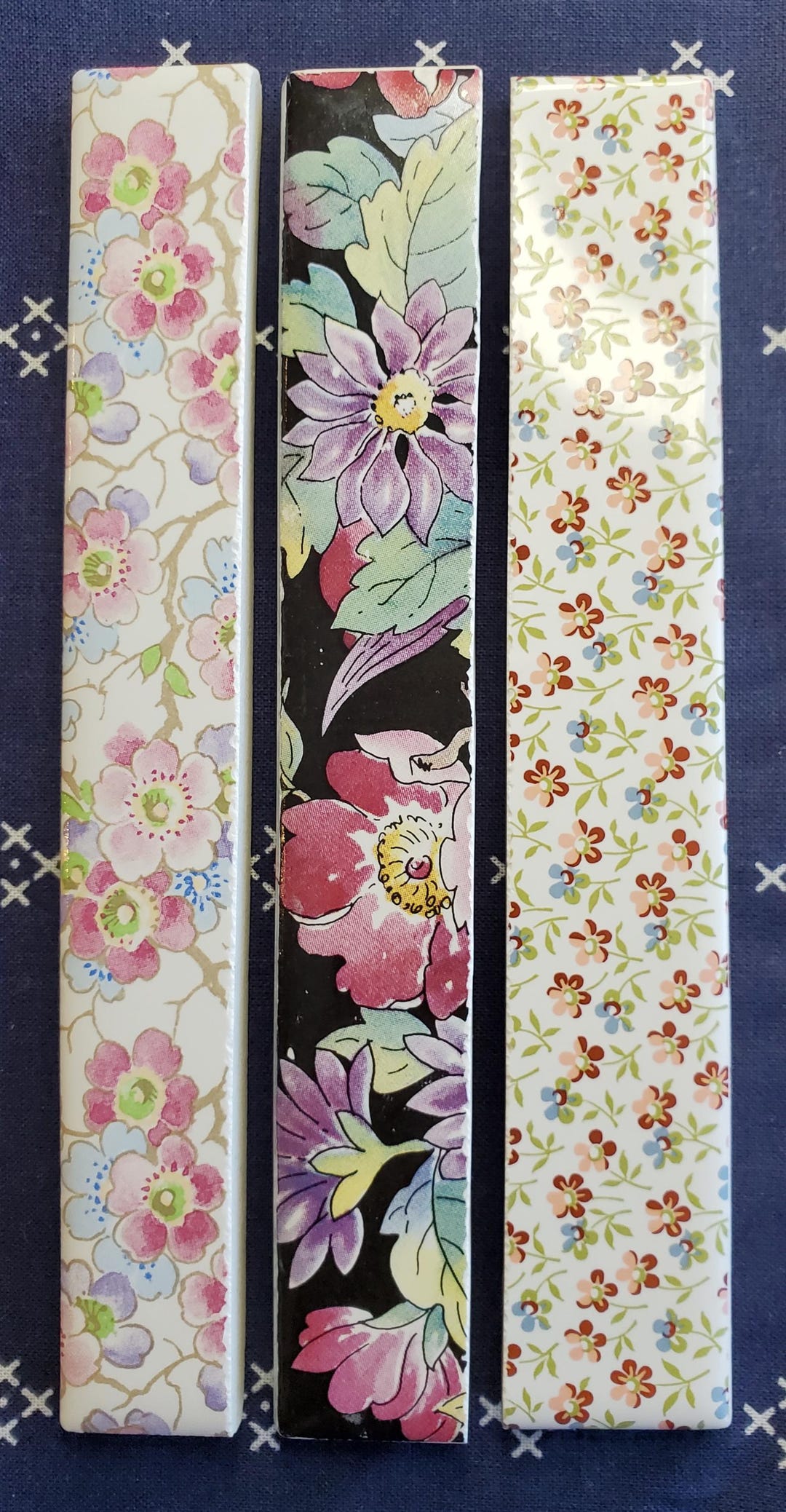 Pink Flowers Patterned Mosaic Tile Border Strips - Ceramic Tile, Floral ...