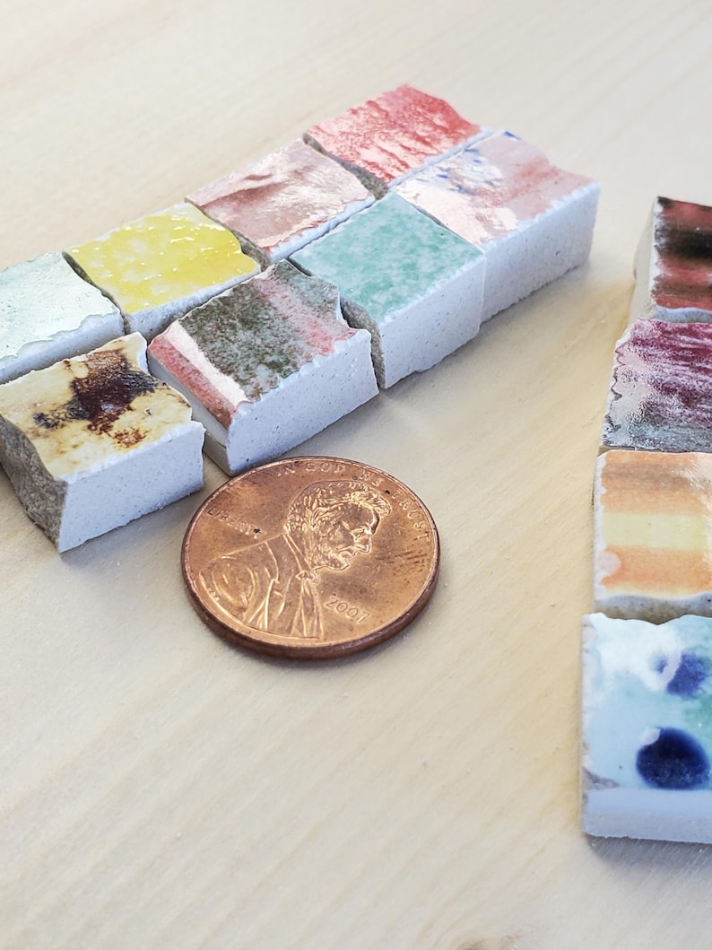 Colorful Handmade Glazed Ceramic Mosaic Tile Mix, Small Pieces for Art ...