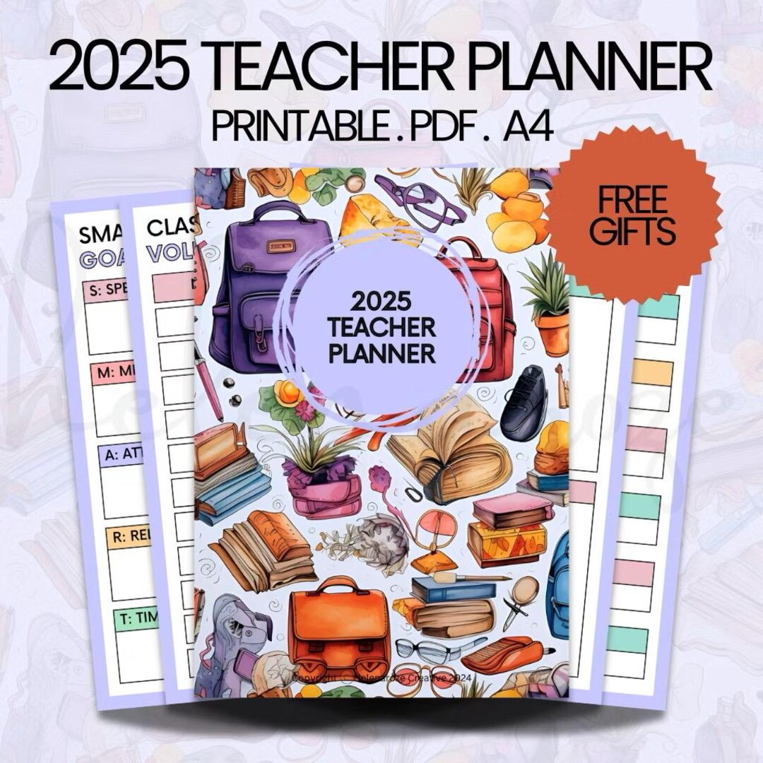 2025 Teacher Planner Printable PDF, Planner, Daily Planner, Weekly ...