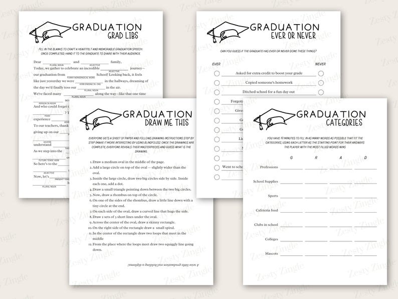 Graduation Game Bundle, Class of 2025 Party Games, High School Graduate ...