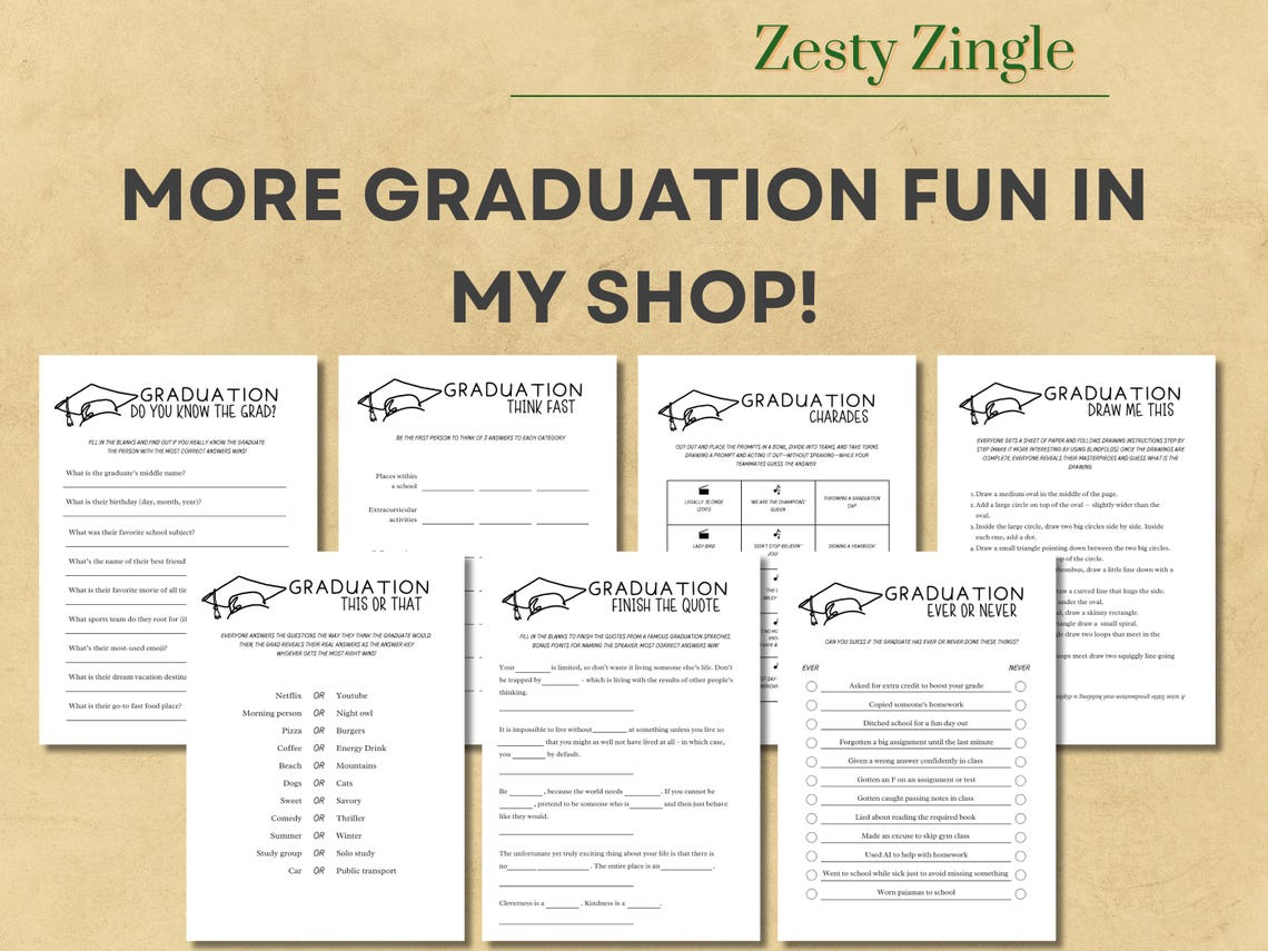 Grad Libs Graduation Game, Printable Graduation Fill in the Blanks ...