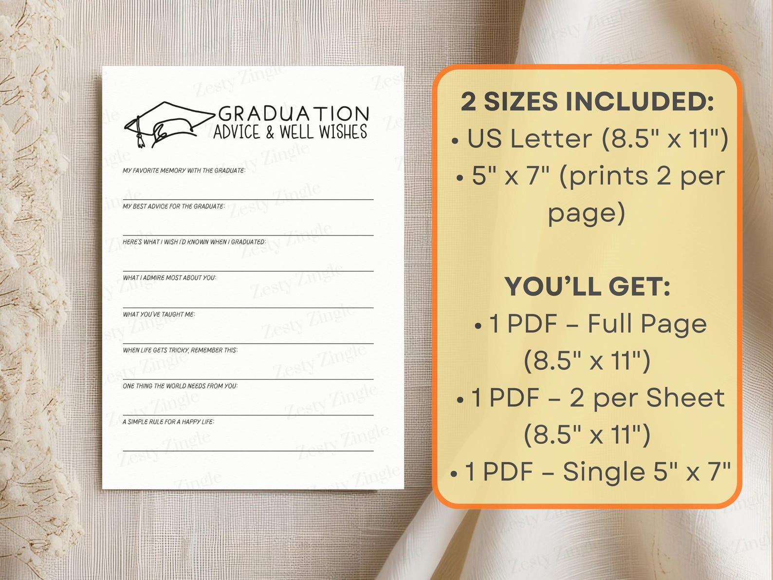 Graduation Advice Cards: Keepsake Party Activity (digital Download) - Etsy