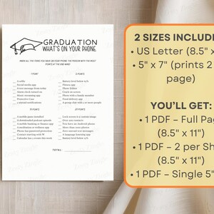 What's on Your Phone Graduation Game, 2025 Grad Party Game, Class of ...