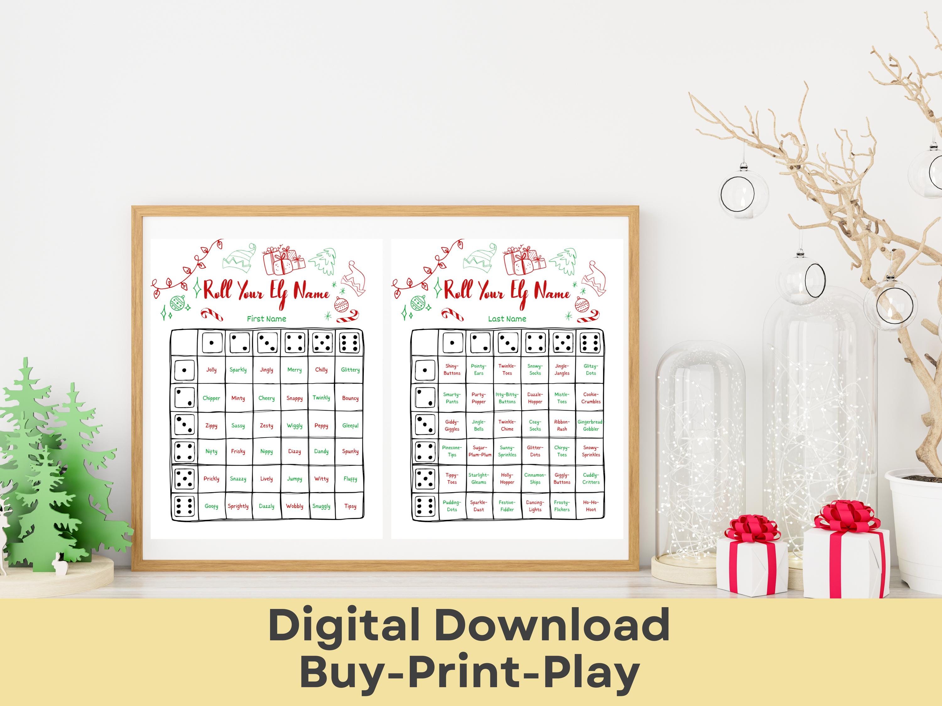 Christmas Whats Your Elf Name Printable Game | Holiday Party Name ...