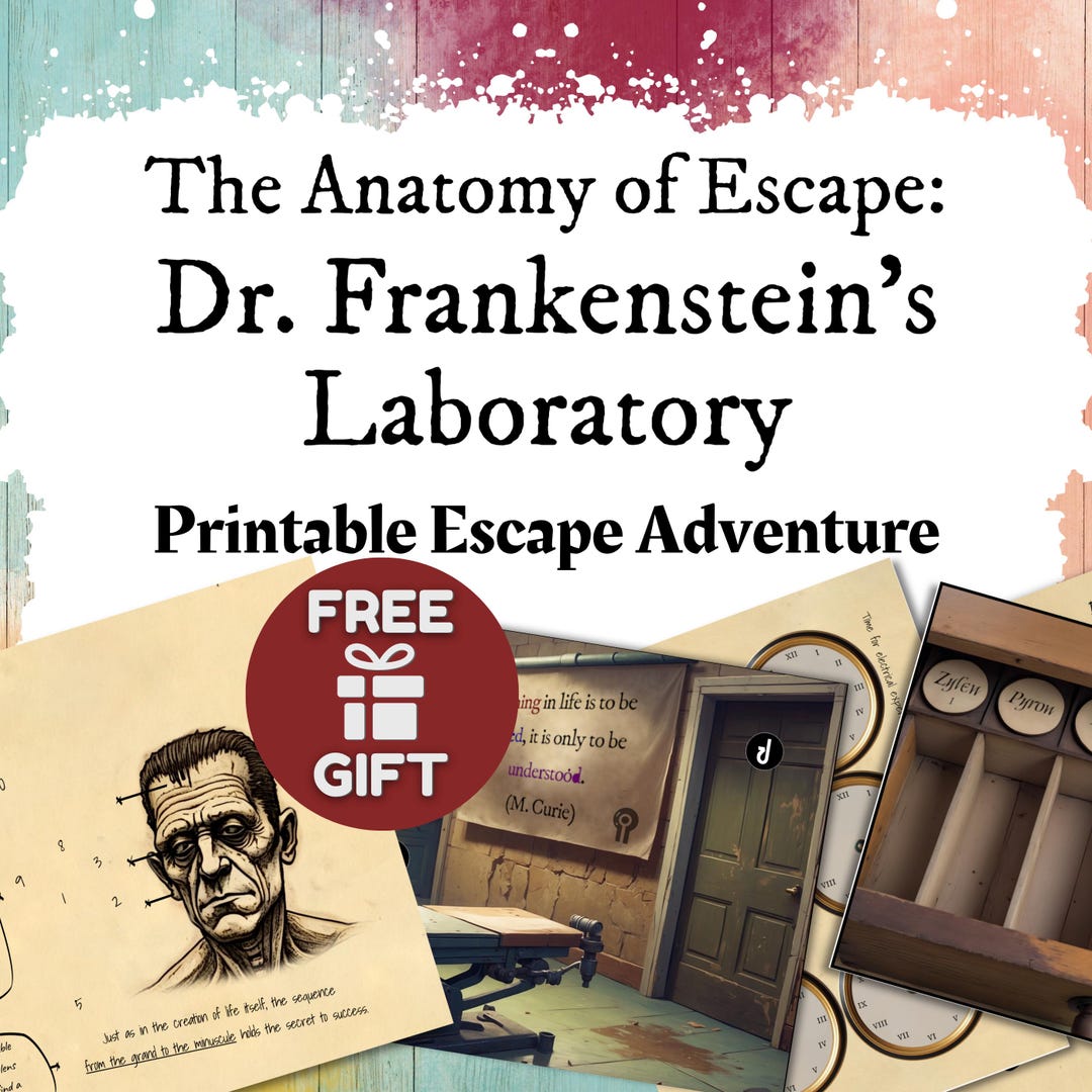 Printable Escape Room Game: Escape Dr. Frankenstein's Lab | Interactive ...
