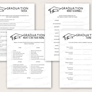 Graduation Game Bundle, Class of 2025 Party Games, High School Graduate ...