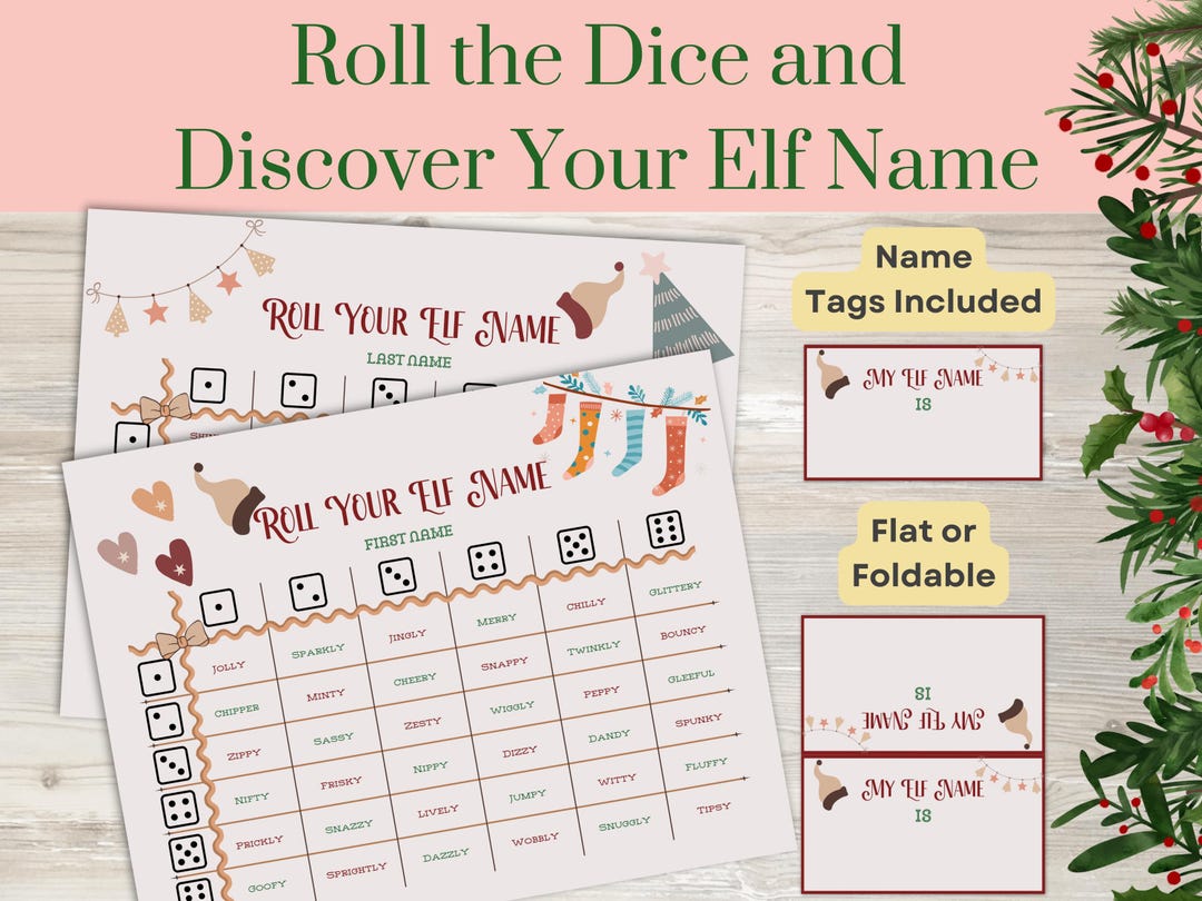 Christmas Whats Your Elf Name Printable Game | Holiday Party Name ...