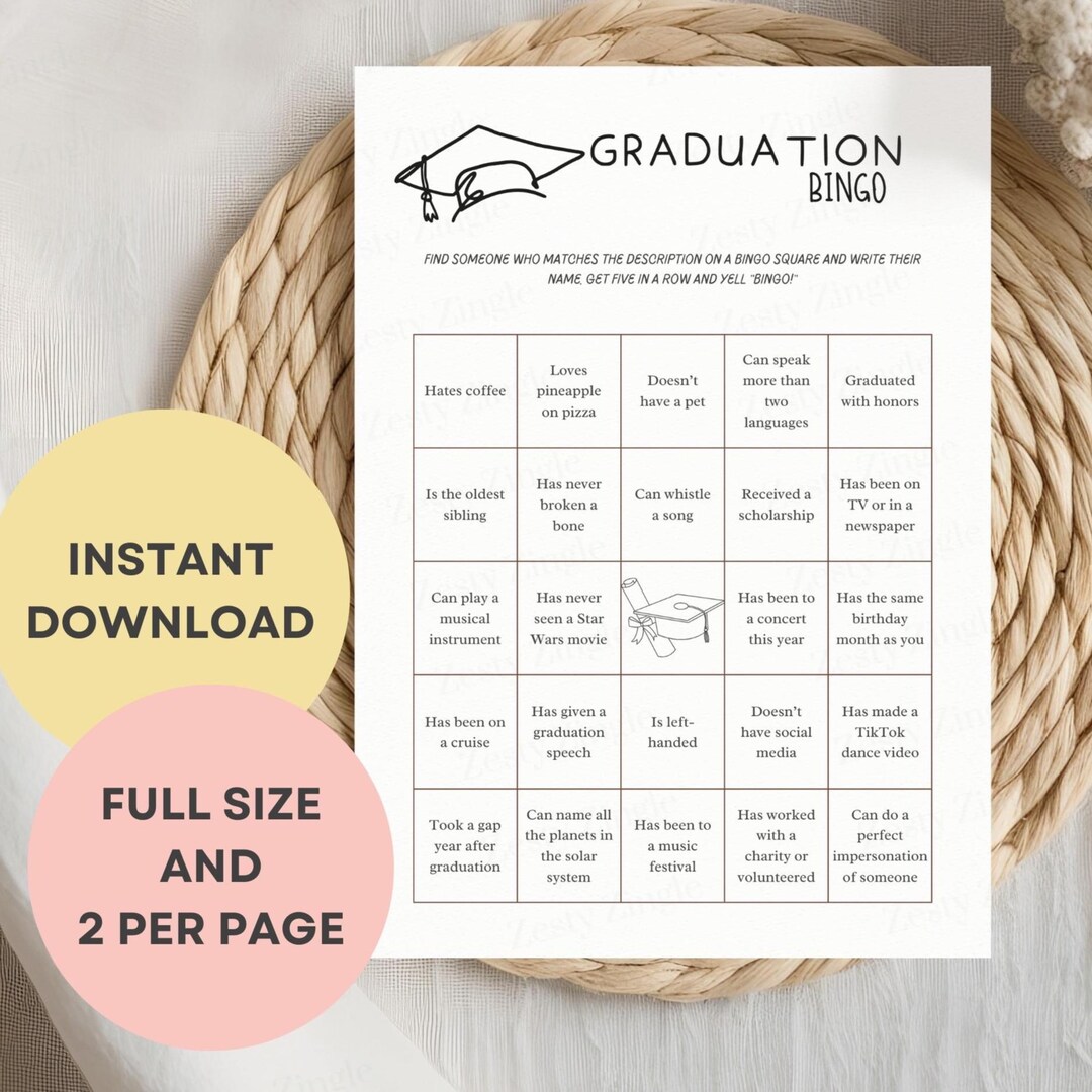 Graduation Find the Guest Bingo, Graduation Party Game, Class of 2025 ...