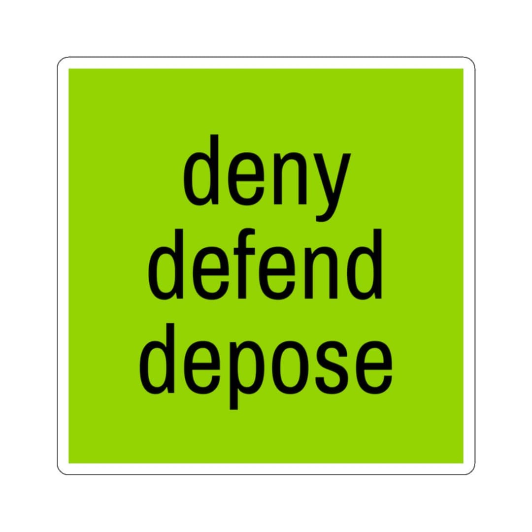 Deny Defend Depose Mangione Brat Kiss-cut Stickers Set, Affirmation ...