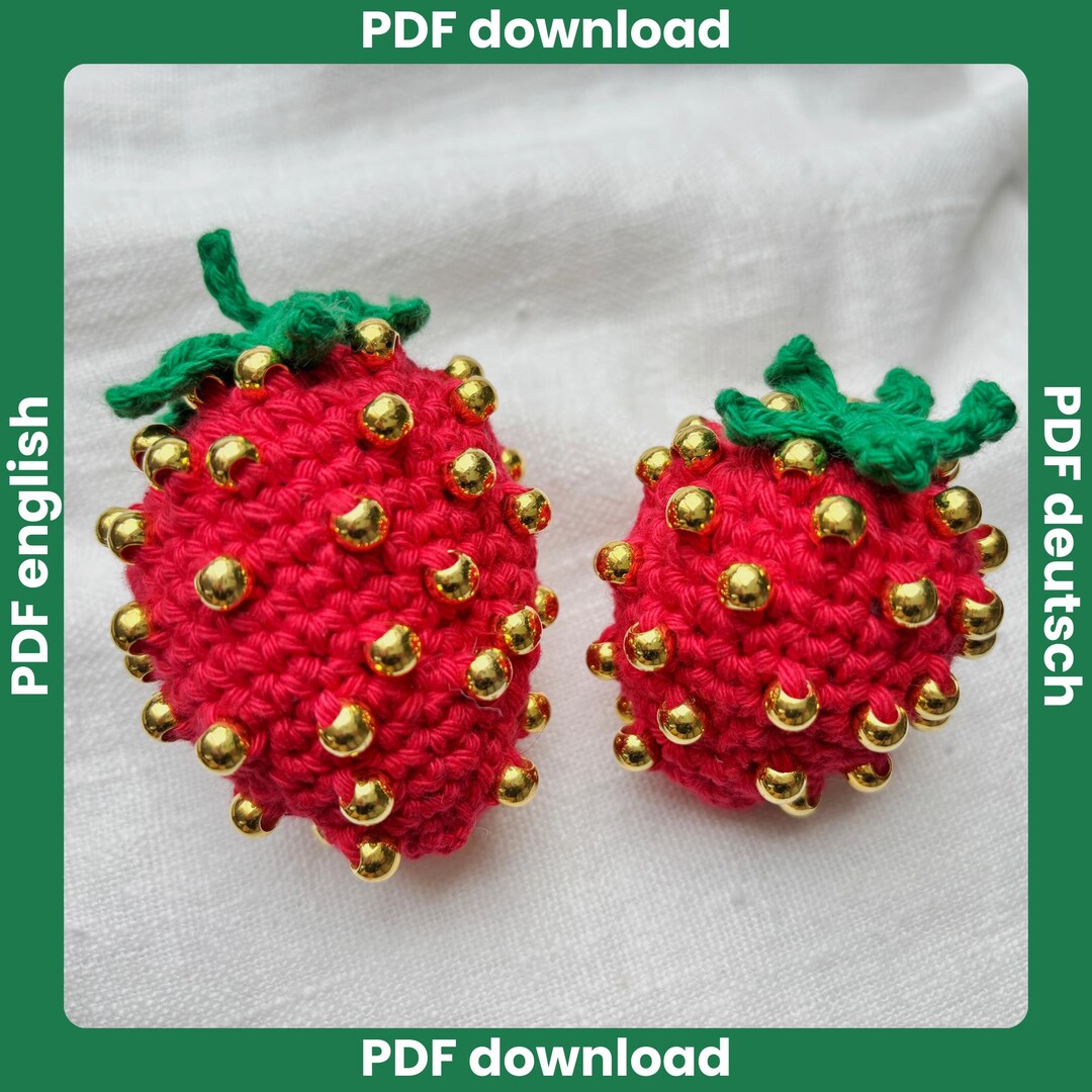Beaded Fidget Strawberry Crochet Pattern, Crochet Fidgets Toy, Beaded ...