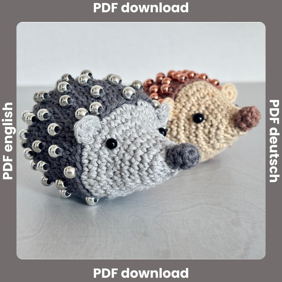 Beaded Crochet Fidget Hedgehog Pattern + Printable Hang Tags, Hedgehog ...