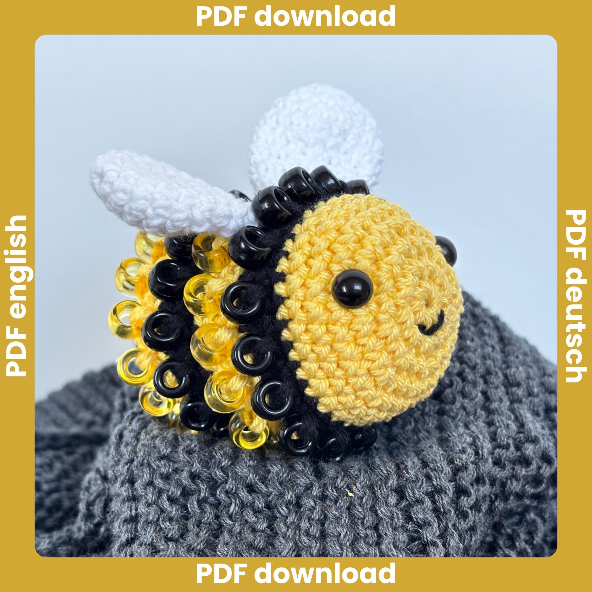 Beaded Fidget Bee Crochet Pattern, Crochet Fidgets Toy, Bee Amigurumi ...