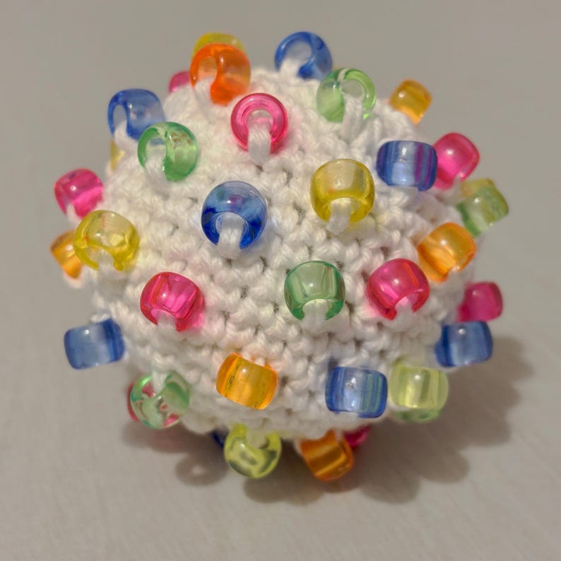Beaded Stress Ball Crochet Pattern, Crochet Fidget Toy, Beaded Crochet ...
