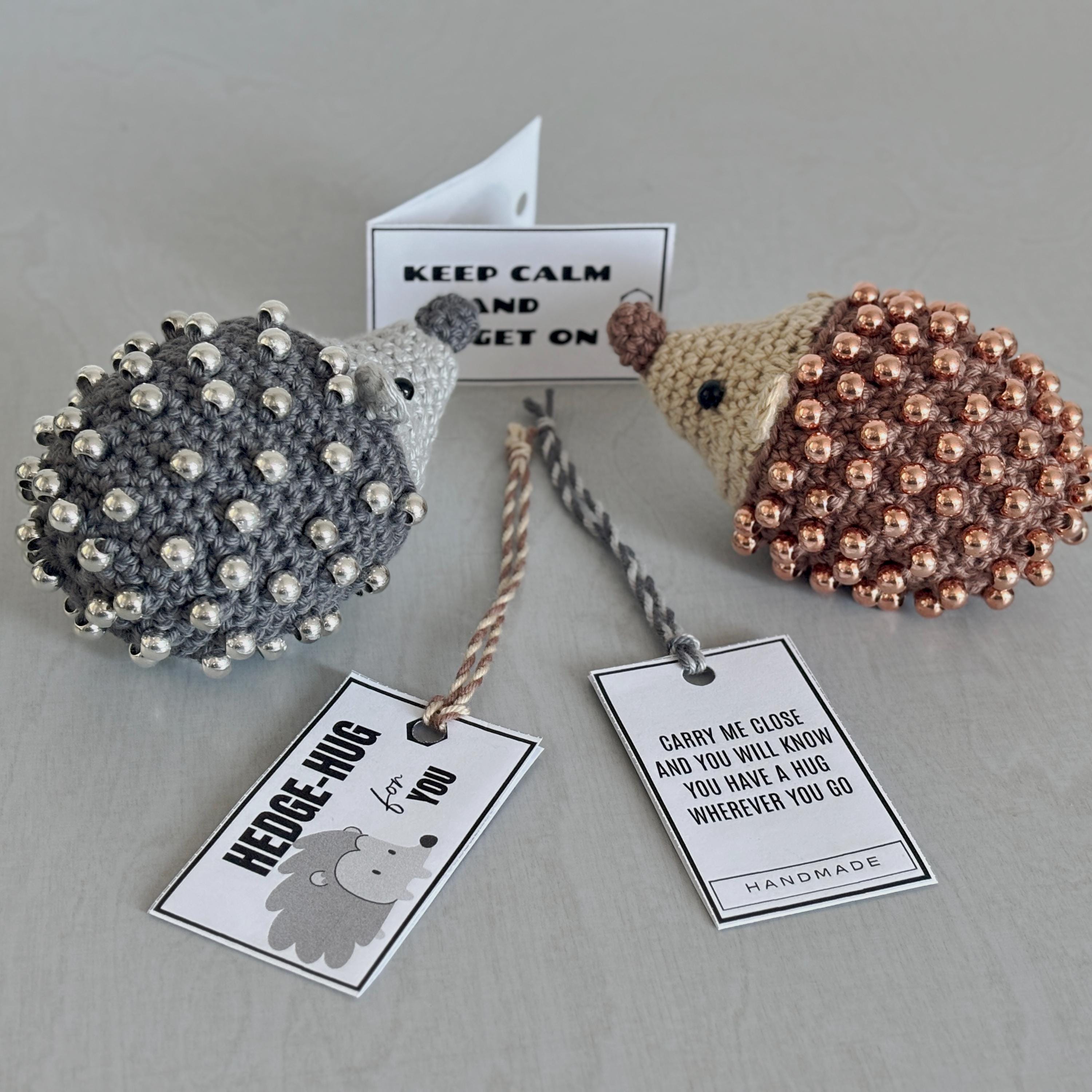 Beaded Crochet Fidget Hedgehog Pattern + Pocket Hug Printable Hang Tags ...