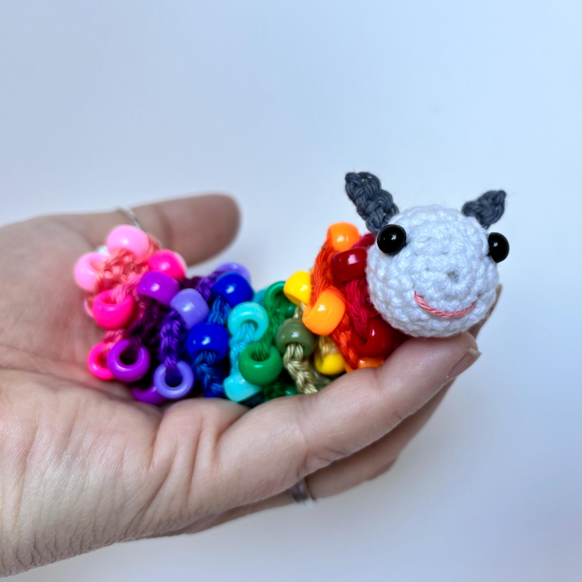 Beaded Fidget Caterpillar Crochet Pattern, Nosew Fidgets Toy Crochet ...