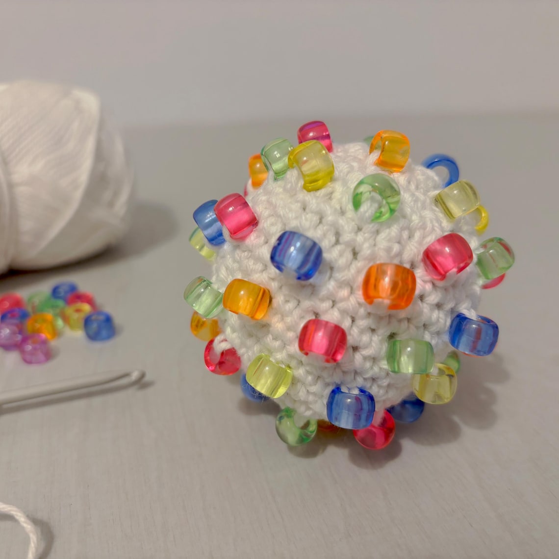 Beaded Stress Ball Crochet Pattern, Crochet Fidget Toy, Beaded Crochet ...