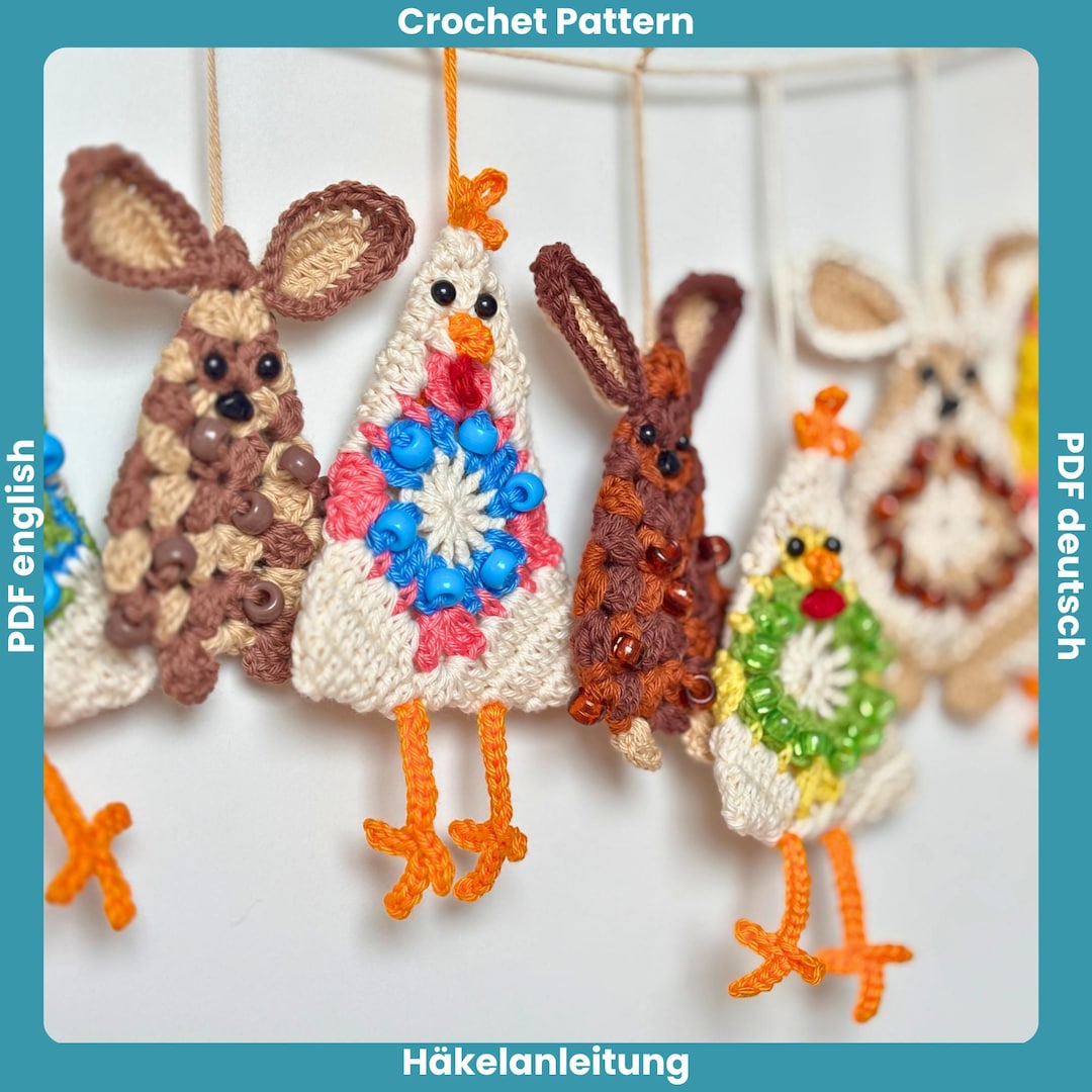 Easter Chick Bunny Garland Crochet Pattern, Easter Tree Ornament ...