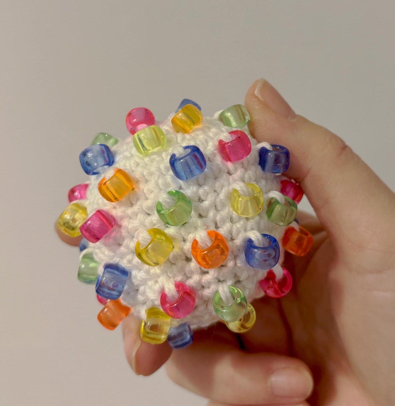 Beaded Stress Ball Crochet Pattern, Crochet Fidget Toy, Beaded Crochet ...
