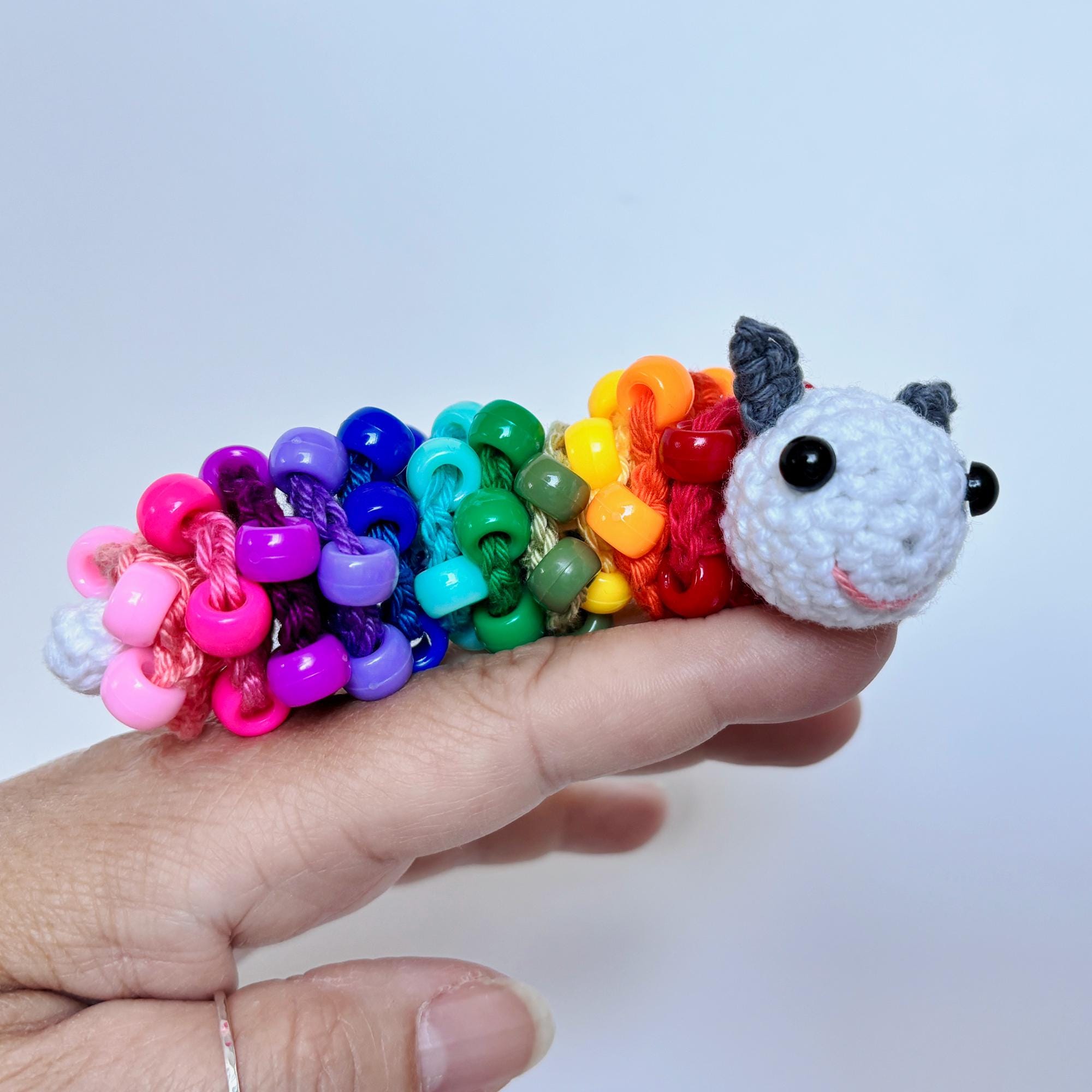 Beaded Fidget Caterpillar Crochet Pattern, Nosew Fidgets Toy Crochet ...