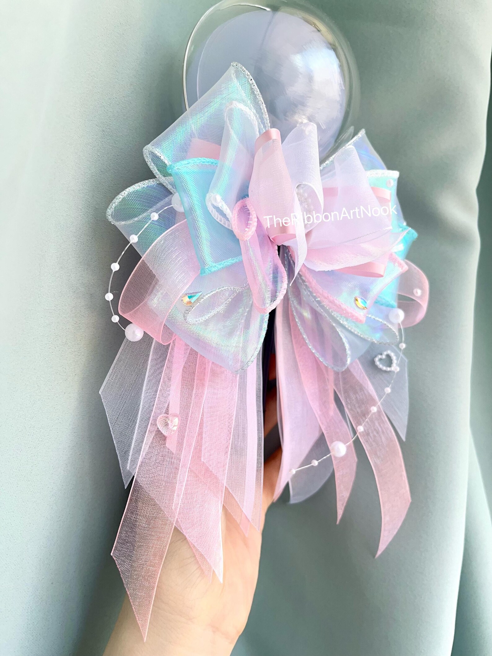 ZB1 Light Stick Ribbon Bow, Iridescent Bow, Handmade K-pop Concert ...