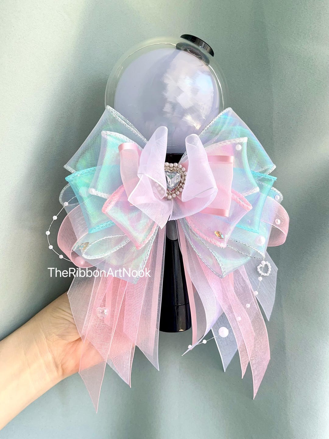 ZB1 Light Stick Ribbon Bow, Iridescent Bow, Handmade K-pop Concert ...