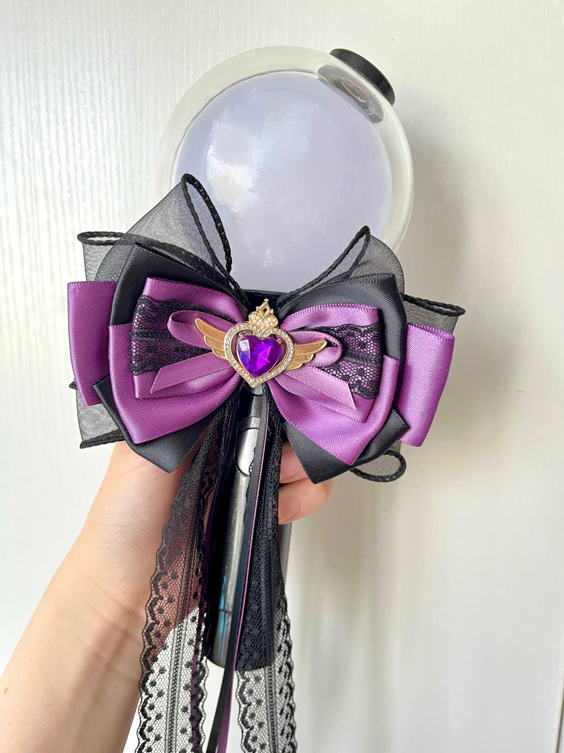 Handmade BTS Army Light Stick Ribbon Bow, Purple, K-pop Concert ...