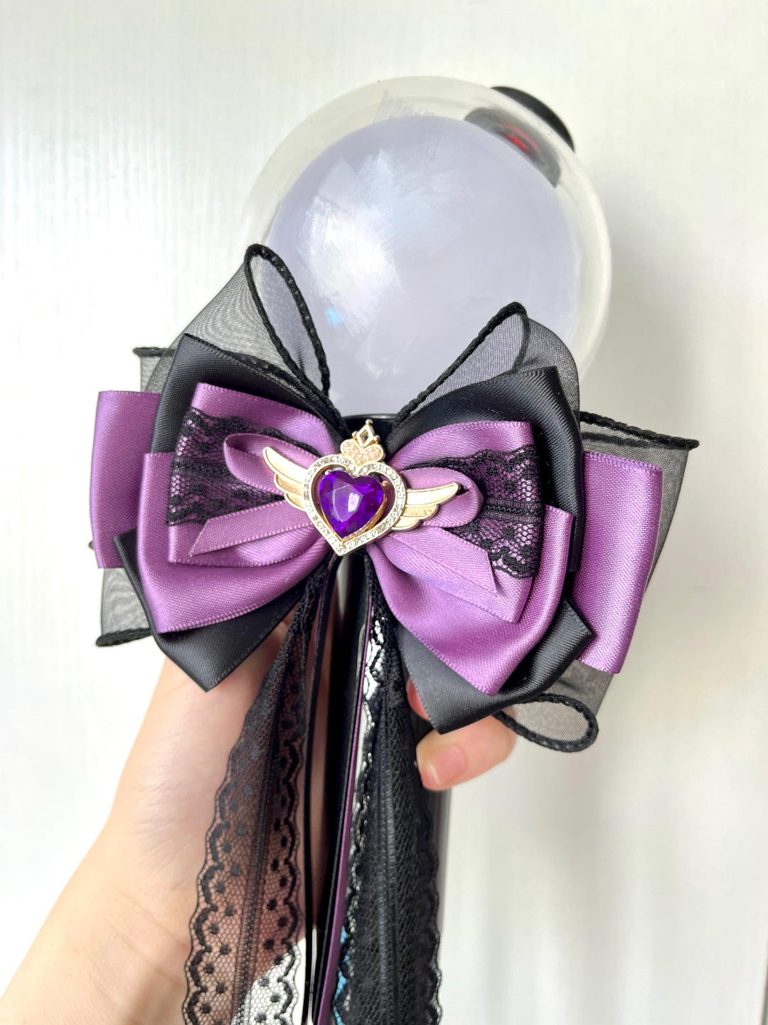 Handmade BTS Army Light Stick Ribbon Bow, Purple, K-pop Concert ...