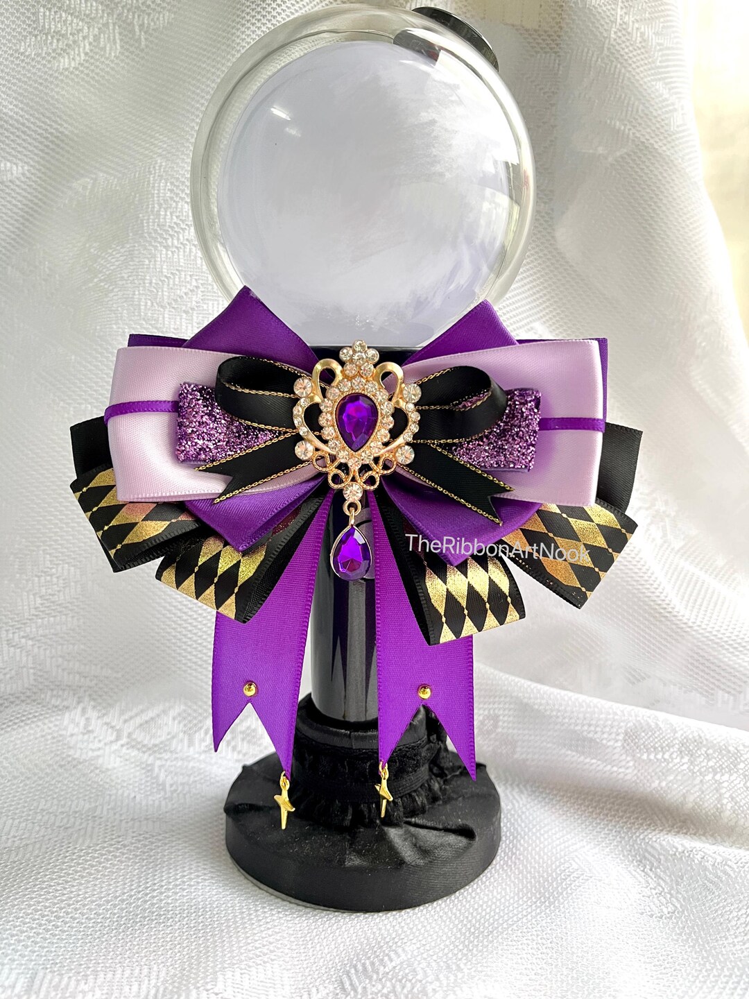 Dije de lazo de cinta inspirado en Charlie Light and Night, morado ...