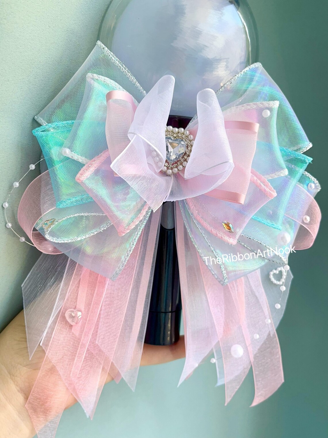 ZB1 Light Stick Ribbon Bow, Iridescent Bow, Handmade K-pop Concert ...
