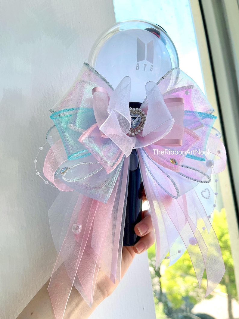 ZB1 Light Stick Ribbon Bow, Iridescent Bow, Handmade K-pop Concert ...